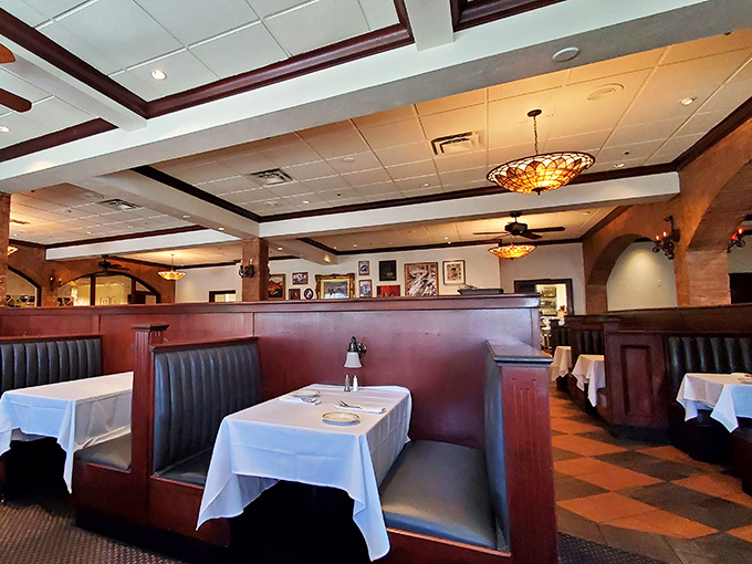 Classic steakhouse booths where deals are made, celebrations unfold, and the art of conversation still thrives alongside serious eating.