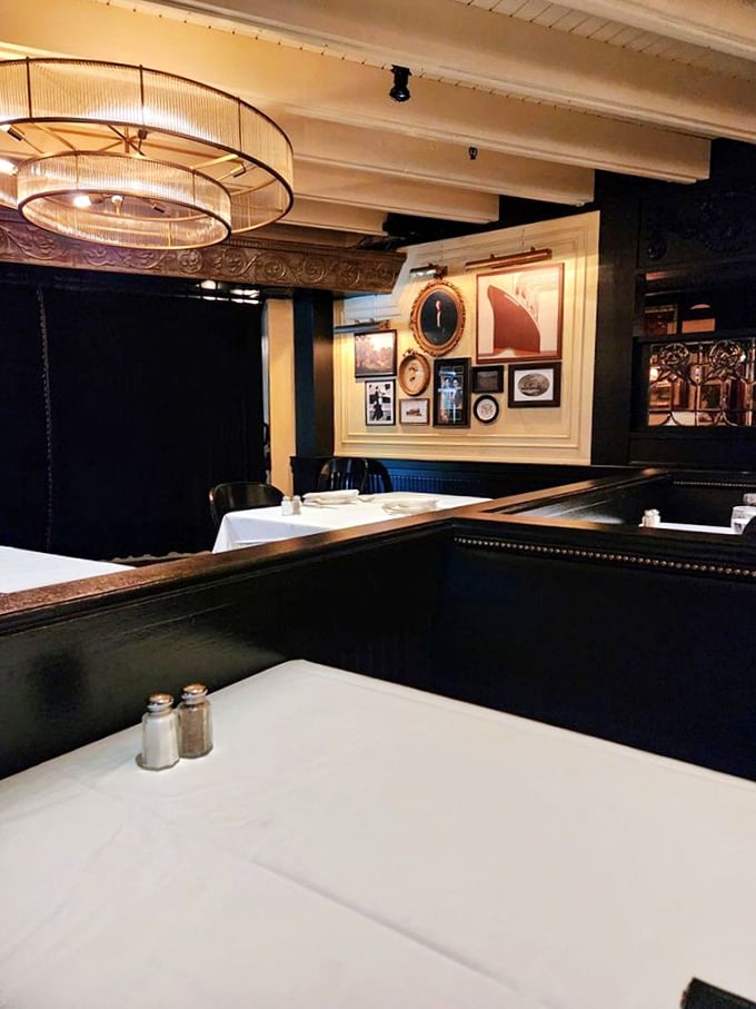 Dark wood, white tablecloths, and just enough elegance to make Tuesday feel like Saturday. The dining room where memories are made.