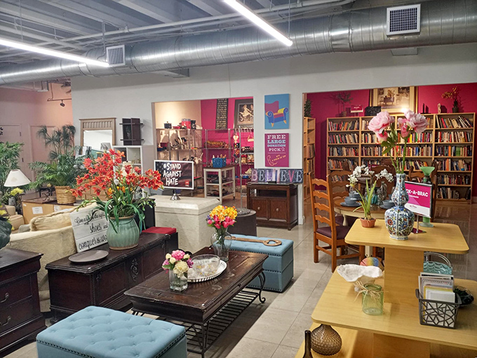 The home goods section feels like a curated living room display, proving secondhand doesn't mean second-rate. 