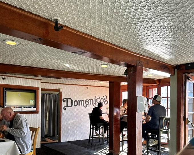 Wooden beams and textured ceilings create a maritime charm that says, "Relax, you're about to experience something wonderful."