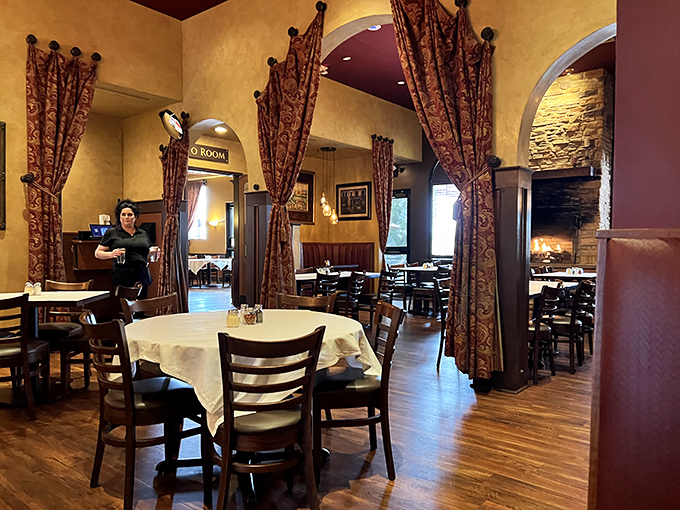 The dining room feels like it was designed by someone who actually understands that restaurants should be both beautiful and comfortable. Revolutionary concept!