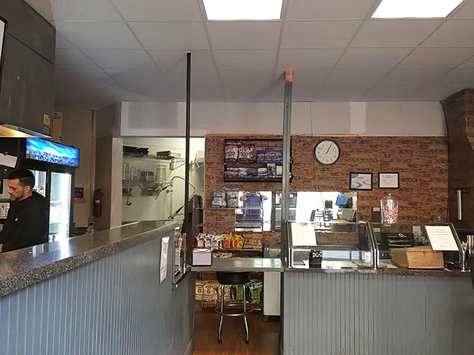 The counter view reveals the beautiful simplicity of Speed's operation. No wasted space, no wasted motion&mdash;just sandwich perfection in the making.