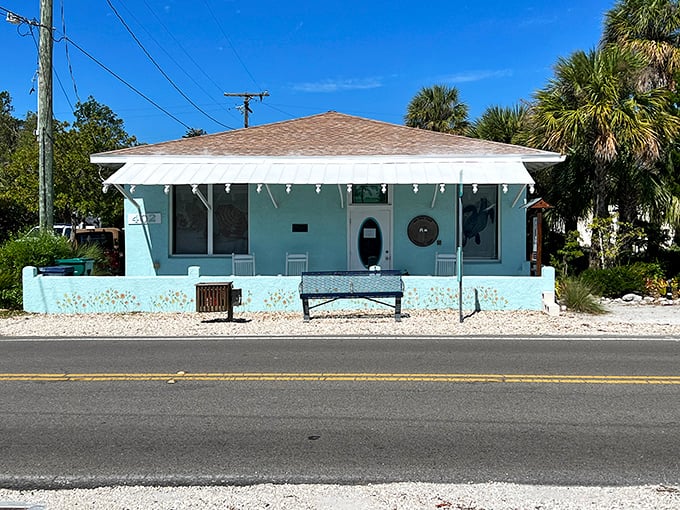 This mint-colored cottage captures Old Florida charm in one tidy package. Proof that paradise doesn't require a mansion or a mortgage.