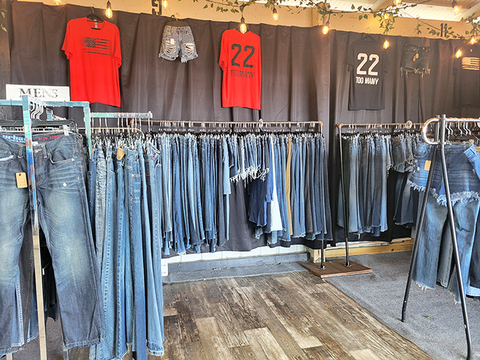 Denim for days! This jean selection rivals any mall store, minus the aggressive cologne and overeager salespeople.