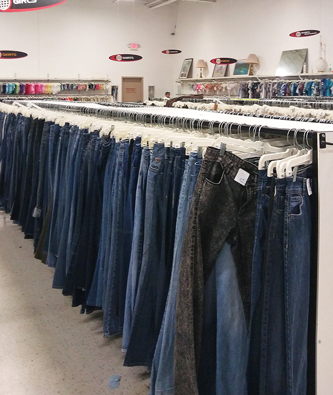 Denim for days! The jeans section rivals any mall store, minus the aggressive salespeople and piped-in music that makes you feel ancient.