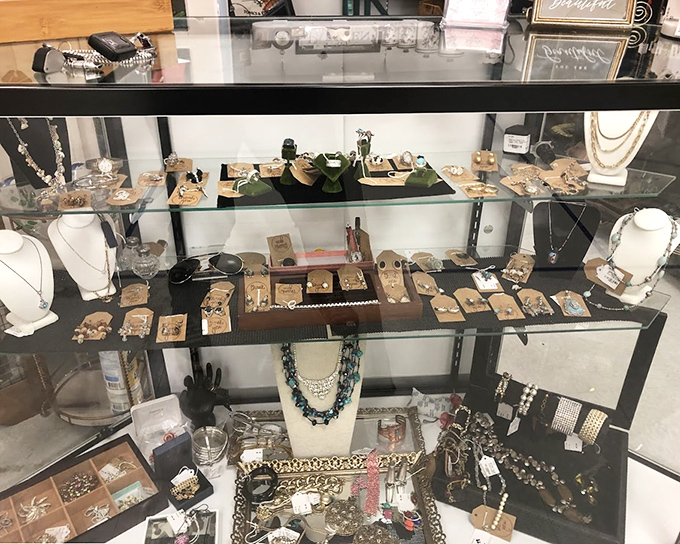 Jewelry displays that make you wonder if you were born in the wrong era &ndash; each piece telling stories of bygone elegance.