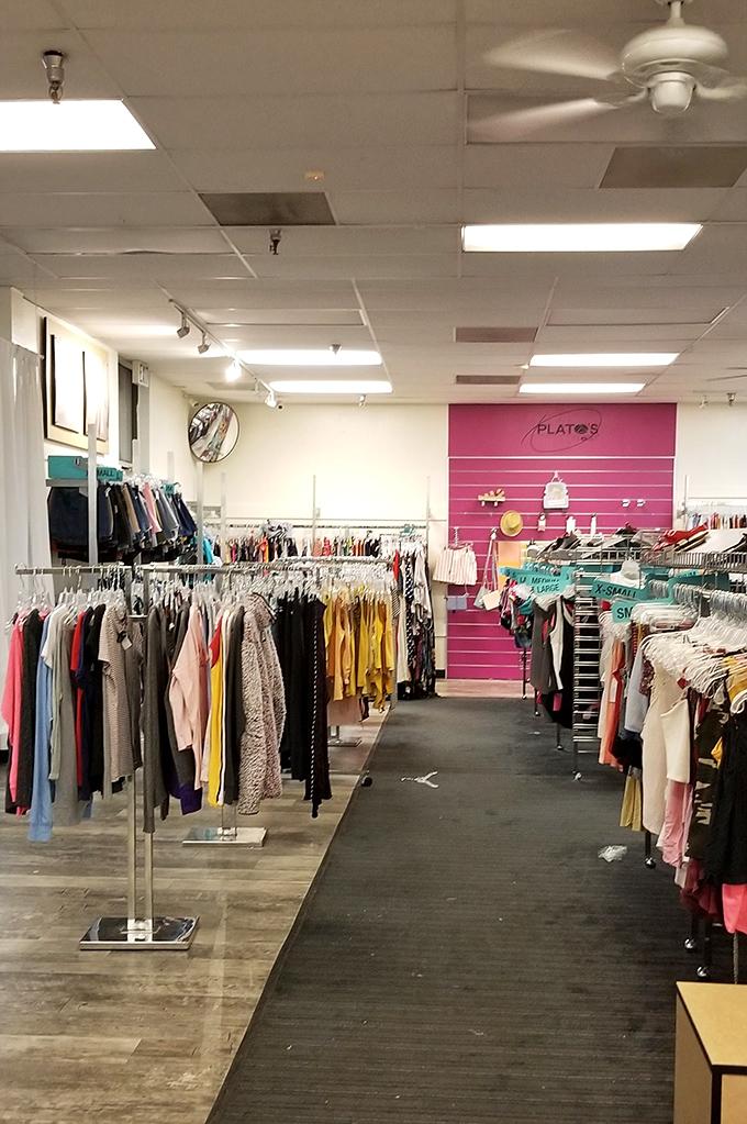 The dream thrift aisle does exist&mdash;rows of neatly sorted styles, color pops galore, and a pink wall up front that feels like fashion calling your name.