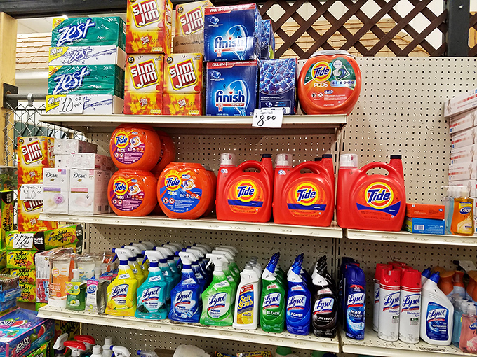 Household essentials at prices that make big box stores seem like luxury boutiques. Tide goes in, savings come out.
