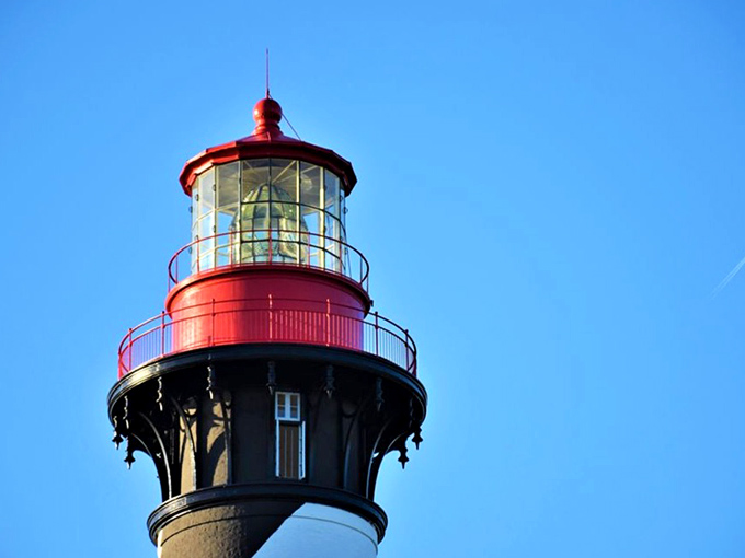 The crown jewel: a Fresnel lens that still casts its beam 24 miles out to sea, a technological marvel that's been saving lives since the 19th century.