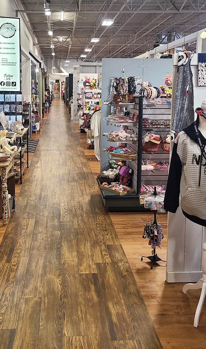 Long, inviting aisles beckon shoppers deeper into the mercantile maze&mdash;each turn promising new discoveries and potential "where did you find THAT?" moments.