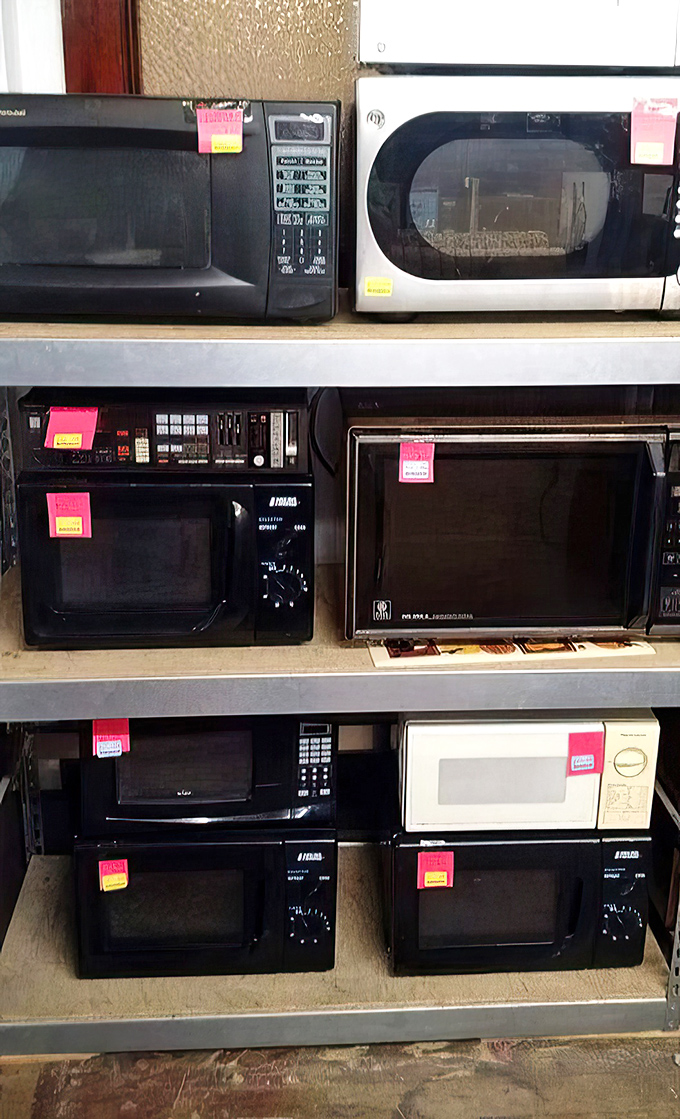 The microwave section: where college students and apartment dwellers find kitchen salvation without having to eat ramen for a month to afford it.