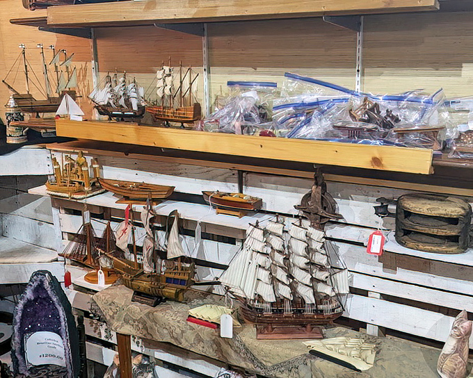 A fleet of miniature ships ready to sail across your mantelpiece. These painstakingly crafted vessels capture maritime history in miniature form.