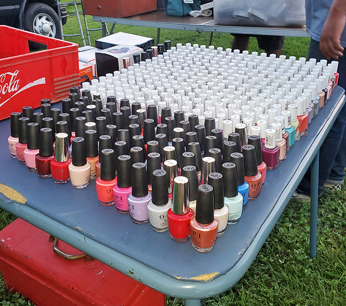 A rainbow arsenal of nail polish stands ready for battle against boring fingertips&mdash;enough colors to match every mood swing in Michigan's weather.
