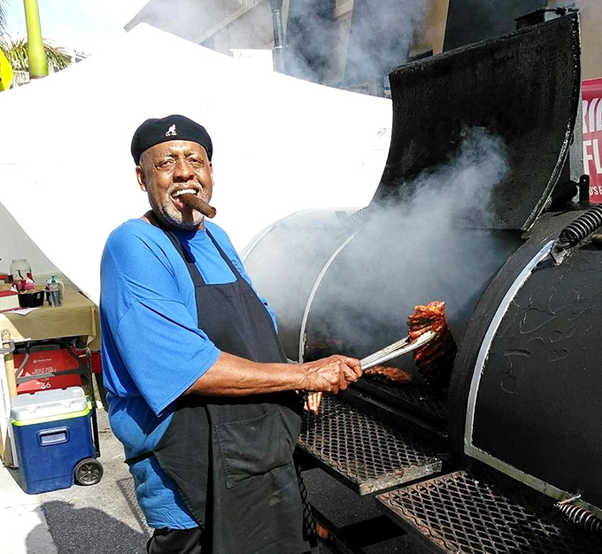 The outdoor smoker&mdash;where the magic happens. If heaven has a scent, it's probably this.