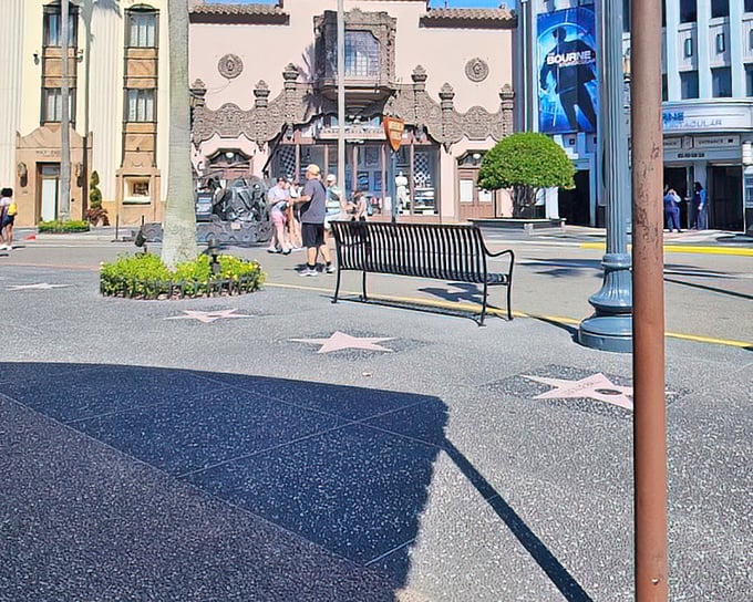 This section appears to show a Hollywood-themed area with stars on the ground—a reminder that in Orlando, even shopping comes with a side of showbiz.