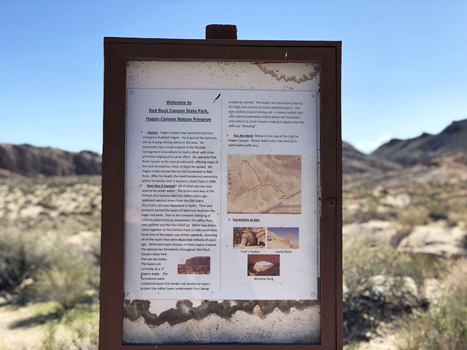 The story of time, told in rock and sand. This informative trail marker reveals just a fraction of the park's fascinating geological and cultural history.