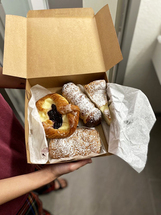When pastries are packaged with this much care, you know you're in for something special. It's like receiving edible mail from your most talented relative.