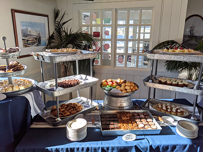 Dessert heaven exists, and it has multiple levels. This pastry display makes choosing just one sweet ending the day's most delightful challenge.