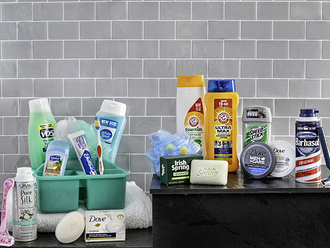 Brand-name bathroom basics arranged like a spa retreat photo shoot. Who knew budget self-care could look this Instagram-worthy?