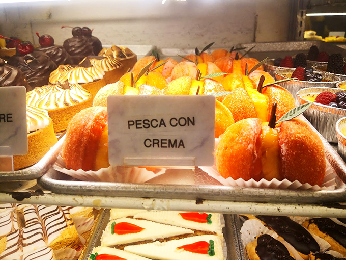 Peach with cream pastries that make you question why you ever wasted time eating anything else in your entire life.