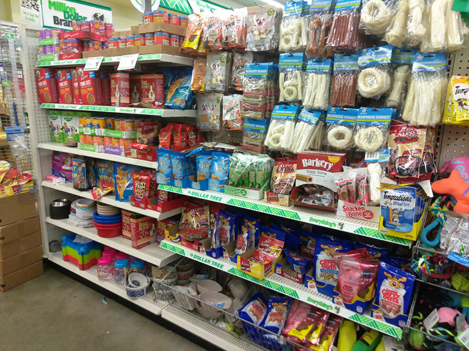 Pet paradise where Fido and Fluffy get the royal treatment without the royal expense. Colorful toys and treats await four-legged family members. 