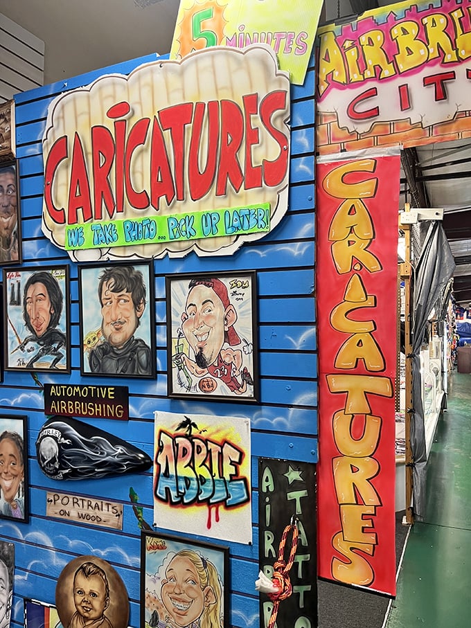 Get immortalized in caricature form—because nothing says "I visited Florida" like a drawing that exaggerates your best features.