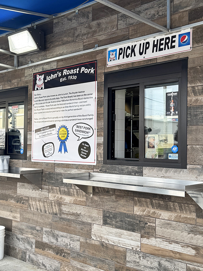 The pickup window where sandwich dreams become delicious reality, one perfectly crafted order at a time.
