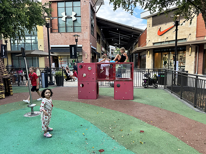 The children's play area&mdash;ingeniously positioned between Nike and Under Armour&mdash;keeps little ones entertained while parents score athletic wear deals.