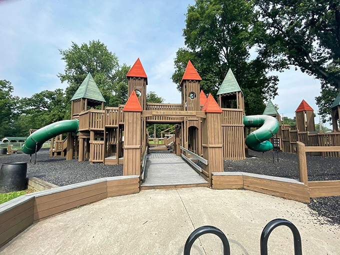 This wooden castle playground proves that childhood imagination thrives in Bucyrus, where community investments focus on what really matters.