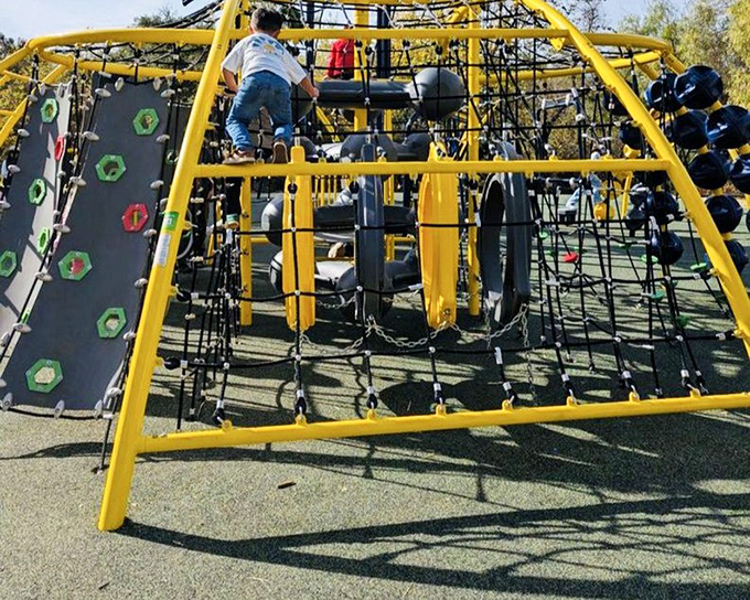 Not part of the art installation, but this playground nearby ensures creativity starts young in Escondido. Future artists in training!