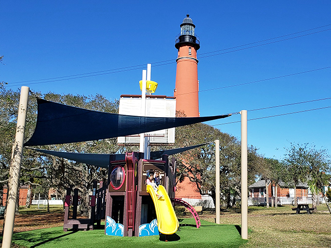 Even the playground nods to maritime heritage&mdash;because nothing says "educational fun" like sliding down from a miniature lighthouse while parents catch their breath.