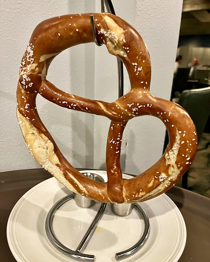 This isn't just any pretzel&mdash;it's a carb-lover's dream sculpture, twisted into perfection and sprinkled with salt like edible diamonds.