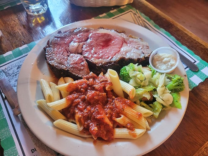 Sometimes other restaurants serve food. This place serves a carnivore's dream that just happens to include pasta and vegetables as supporting actors.