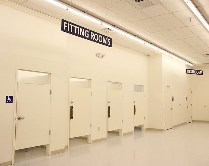 Clean fitting rooms that don't feel like afterthoughts&mdash;a rare luxury in the thrifting world. No more parking lot wardrobe changes!