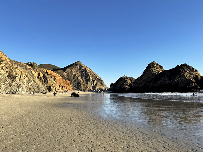 Drama in stone and surf. Pfeiffer's rugged rock formations create a photographer's playground where light and shadow dance throughout the day.