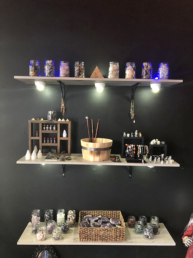 The gift shop's crystal collection promises protection from unwanted spirits. Whether they work or not, they make gorgeous souvenirs.