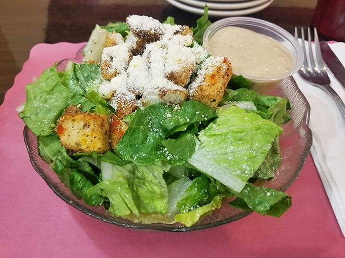 This Caesar salad proves even diner vegetables can shine. Crisp romaine, house-made croutons, and a dusting of parmesan that ties it all together.