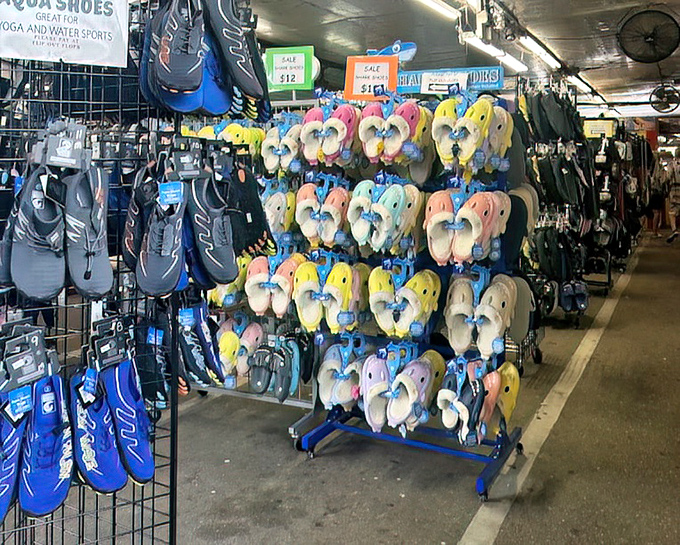 Flip-flops in every color of the Florida sunset &ndash; because you can never have too many pairs, apparently.