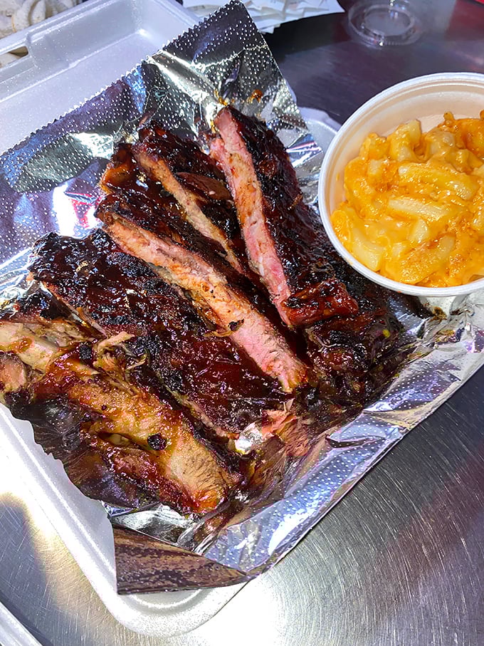 These ribs have that perfect "tug" that barbecue aficionados dream about&mdash;not falling off the bone (that's overcooked), but surrendering with just the right resistance.