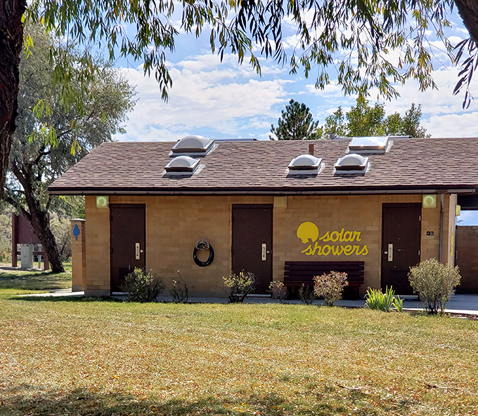 Solar showers: Proving that even in the wilderness, Oregonians find eco-friendly ways to stay clean.