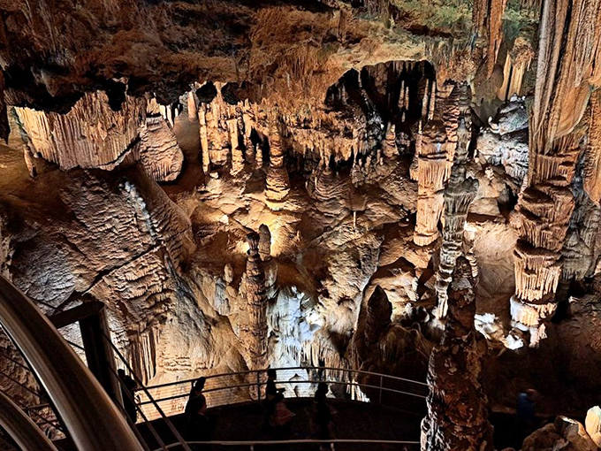 A stairway to geological heaven. These formations create a natural amphitheater where visitors stand in awe of Earth's patient artistry.