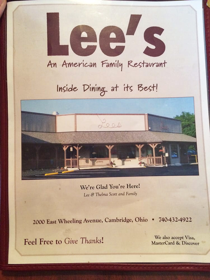 The menu cover tells you everything you need to know: "Inside Dining at its Best!" No false advertising detected in this establishment.