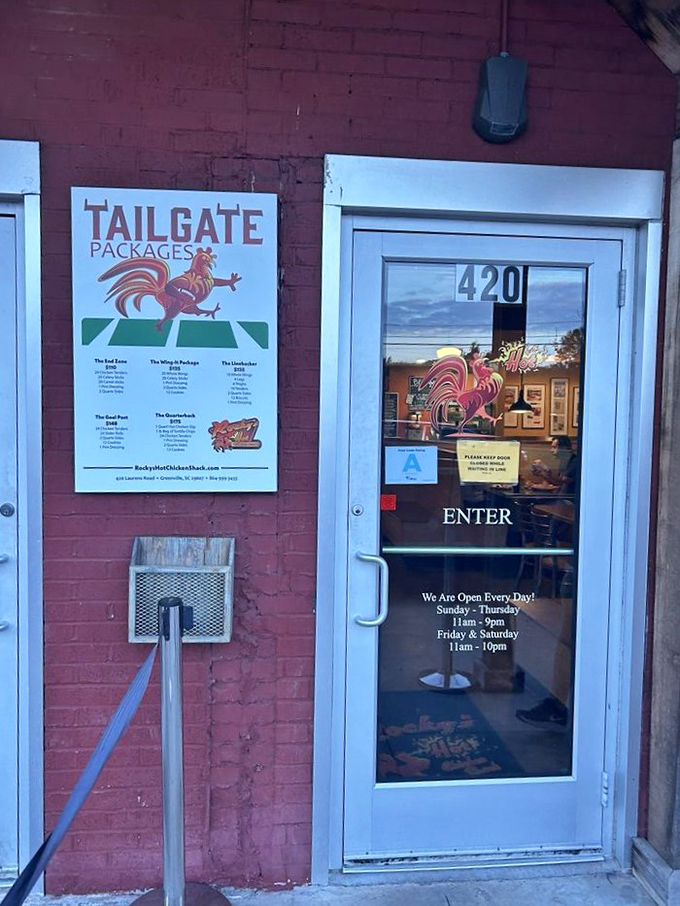 The entrance tells you everything you need to know&mdash;this place means business about chicken, seven days a week.