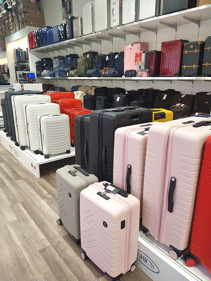 Luggage heaven for those who've shopped so much they now need additional baggage to cart home their "incredible savings."