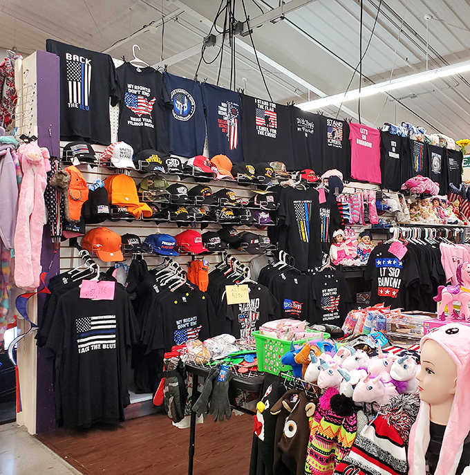 Patriotic pride meets practical headwear. These t-shirts and caps tell stories without saying a word.