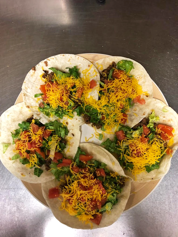 Soft tacos bursting with fresh toppings and melted cheese&mdash;evidence that this diner knows its way around more than just breakfast classics.