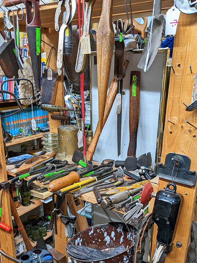 Every tool here looks like it could build a barn or fix anything your grandfather ever owned.