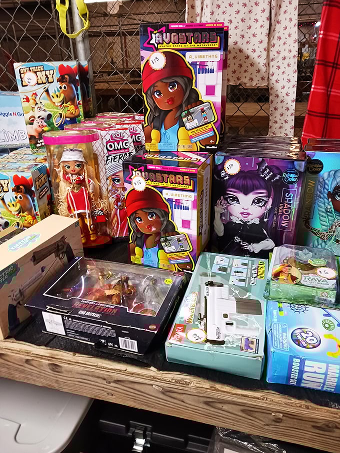 Modern toys in vintage surroundings&mdash;these colorful dolls and action figures show how today's pop culture finds its place among yesterday's treasures.