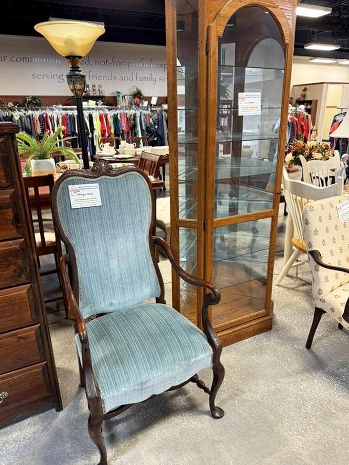 This vintage chair isn't just furniture; it's time travel upholstered in possibility, with curves they simply don't design anymore.