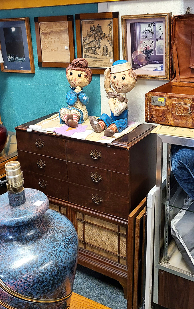 These vintage figurines have seen things. Now they're ready to watch you drink coffee in your living room for years to come.